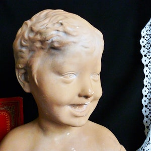 Plaster Child Sculpture, Plaster Bust Figurine, Plaster Cherub, Art ...
