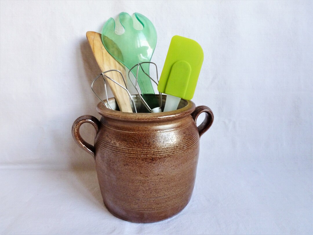 Stoneware Jug, Stoneware Kitchen Pot, Vintage Stoneware Pot, French ...