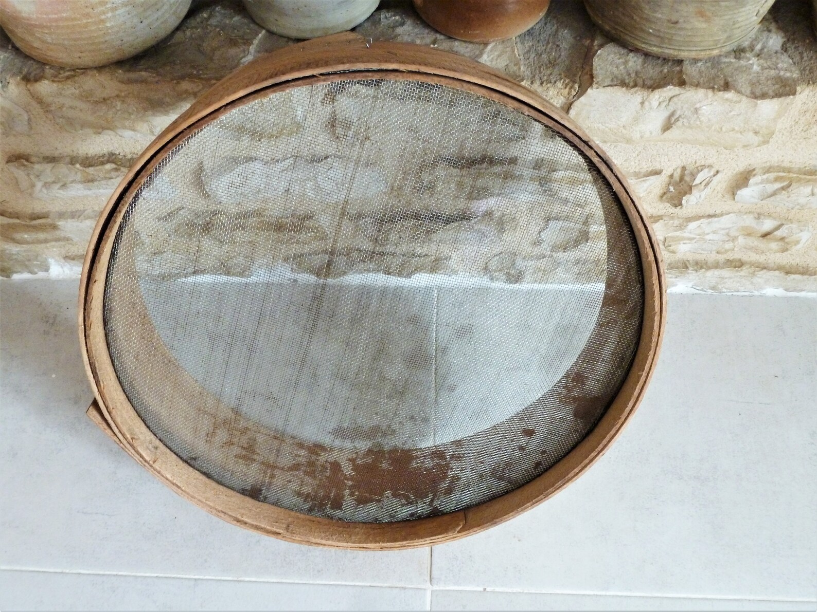 Old Wooden Sieve, Grain Sieve, Old Farm Tool, Vintage Grain Strainer ...