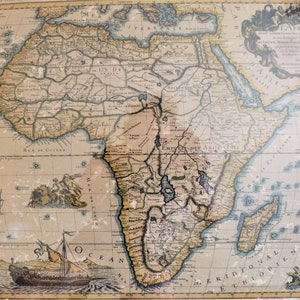 Old Map of Africa From the 1680s, Colonial African Wall Decoration ...