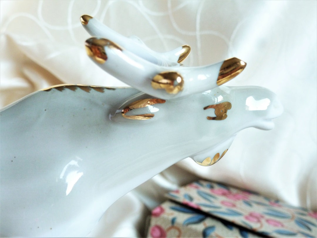 Ceramic Elk Figurine, Ceramic Elk Statue, Showcase Trinket, Animal Desk ...