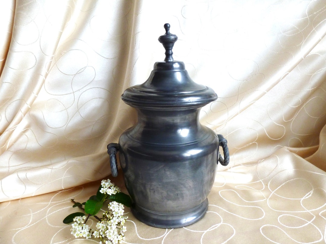 Old Decorative Pewter Pot With Lid, Pewter Tureen, Decorative Pewter ...
