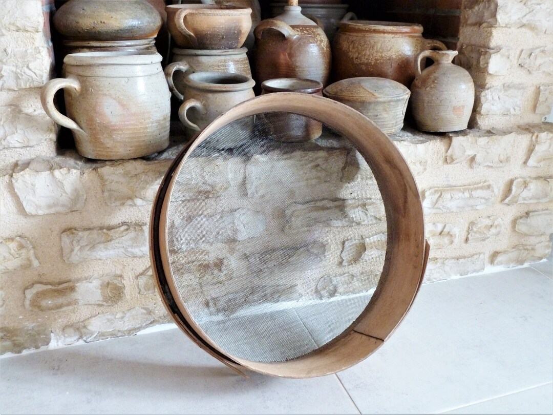 Old Wooden Sieve, Grain Sieve, Old Farm Tool, Vintage Grain Strainer ...
