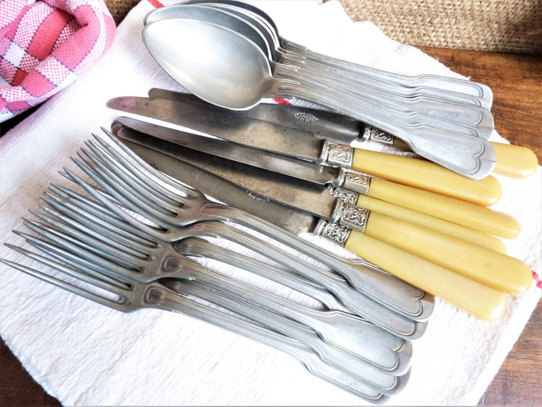 Art Deco Table Cutlery, Antique Table Knives, Vintage Art Deco Spoons ...