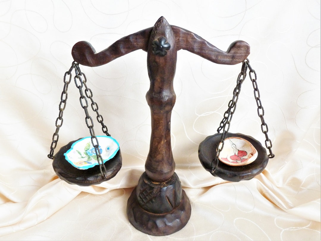 Wooden Weighing Scale, Wooden Decorative Scale, Old Trebuchet Scale ...