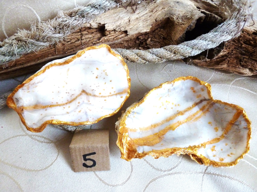 2 Table Bowls, Decorated Oyster Table Shells, Salt and Pepper Shakers ...