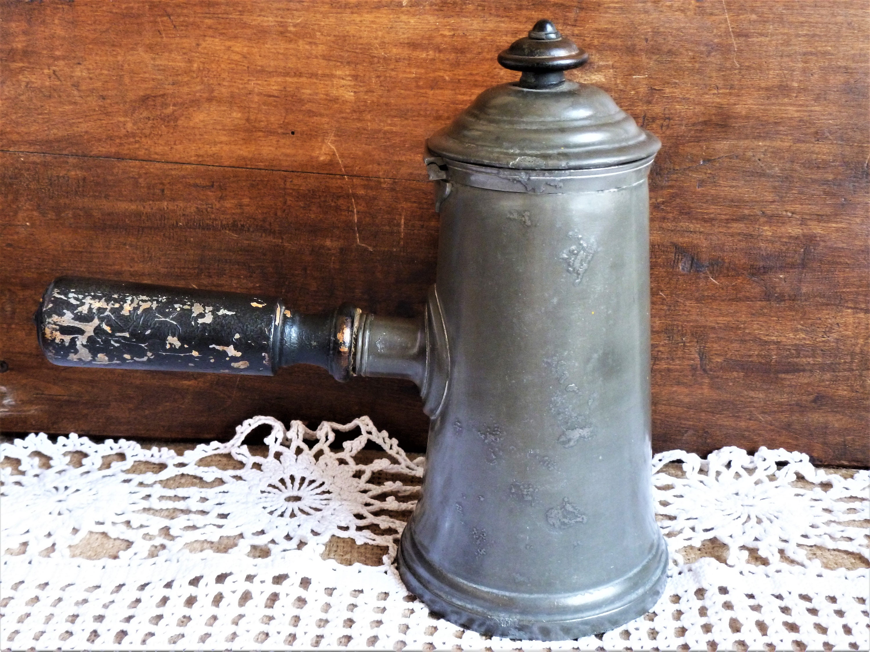 Old Pewter Chocolate Pot, Vintage Coffee Jug, Pewter Kitchen Pots ...
