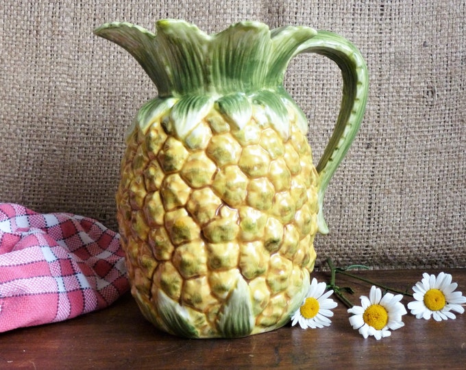 Pineapple Pitcher, Ceramic Water Jug, Slip Ceramic Wine Pitcher ...