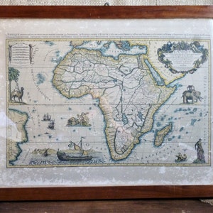 Old Map of Africa From the 1680s, Colonial African Wall Decoration ...