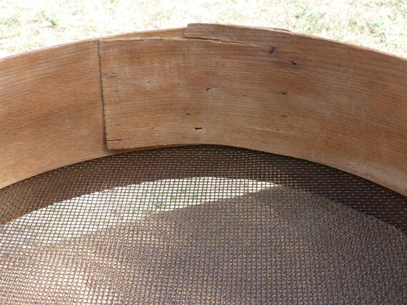Home & Living Home Décor Old wooden sieve folk art old farm tool ...