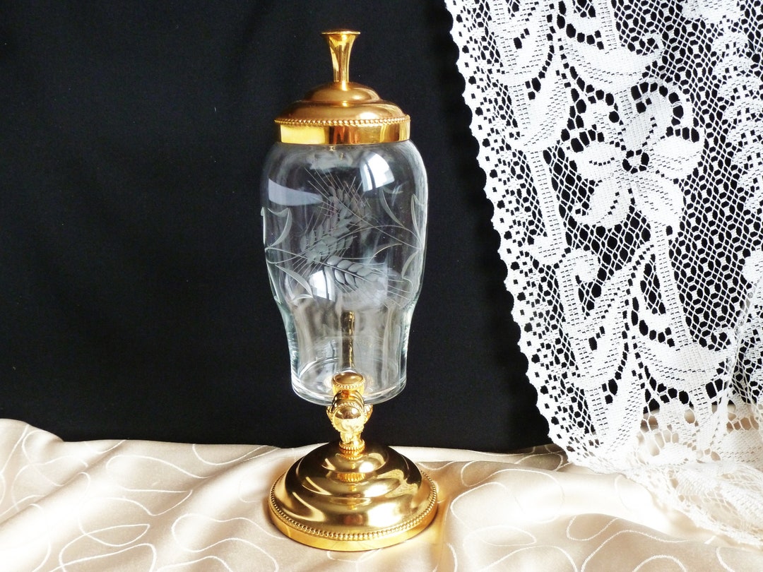 Old Absinthe and Alcohol Fountain in Crystal and Gilded Metal, Antique ...