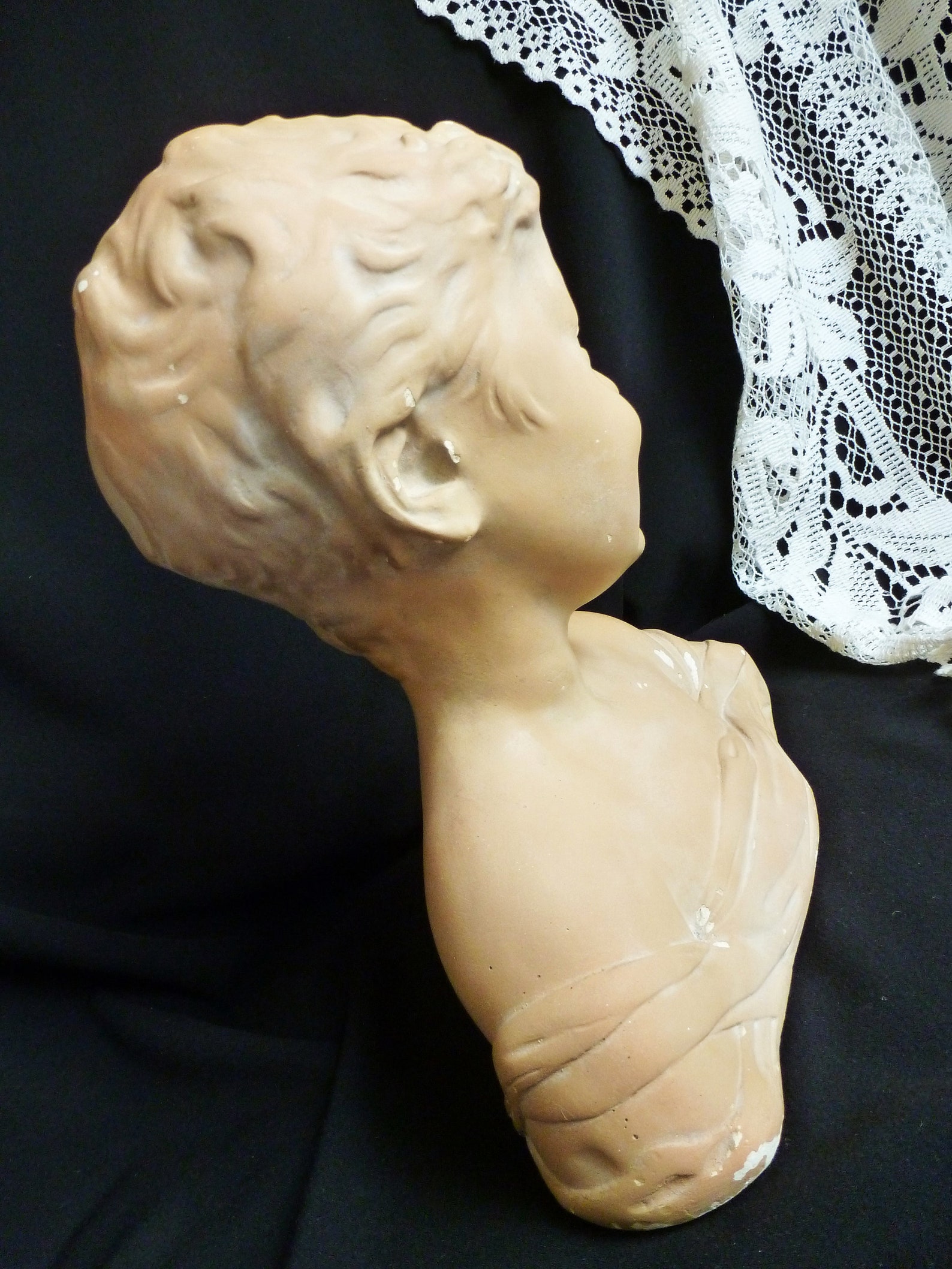 Plaster Child Sculpture, Plaster Bust Figurine, Plaster Cherub, Art ...