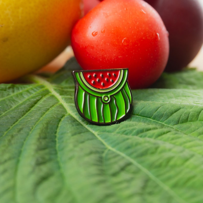 Watermelon Pouch Enamel Pin - Etsy Singapore