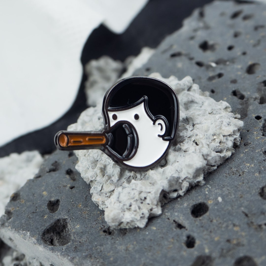 Plunger Face Enamel Pin — Shut It Down With a Plunger | Minimalist Pins ...