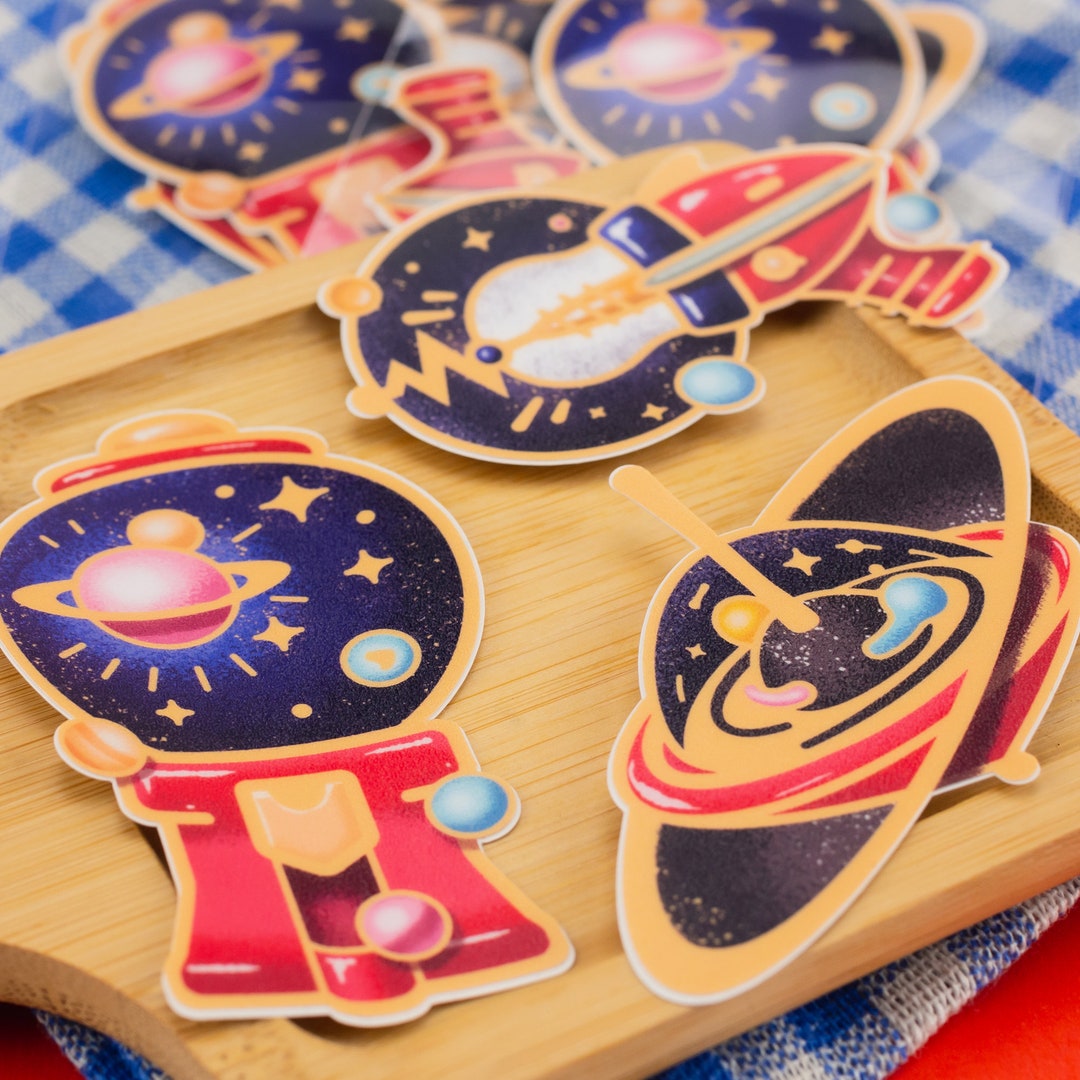 Galaxy Adventure Sticker Pack – Space Rocket Ship | Retro and Roam ...