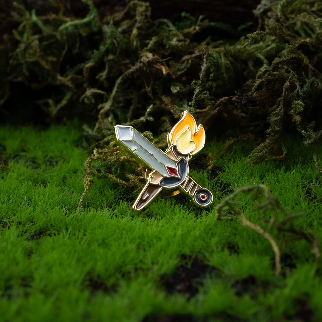 Sword and Torch Enamel Pin – Ignite Your Adventurous Spirit | Fantasy ...