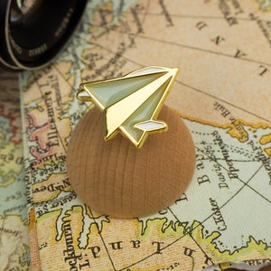 Paper Plane Enamel Pin - Etsy