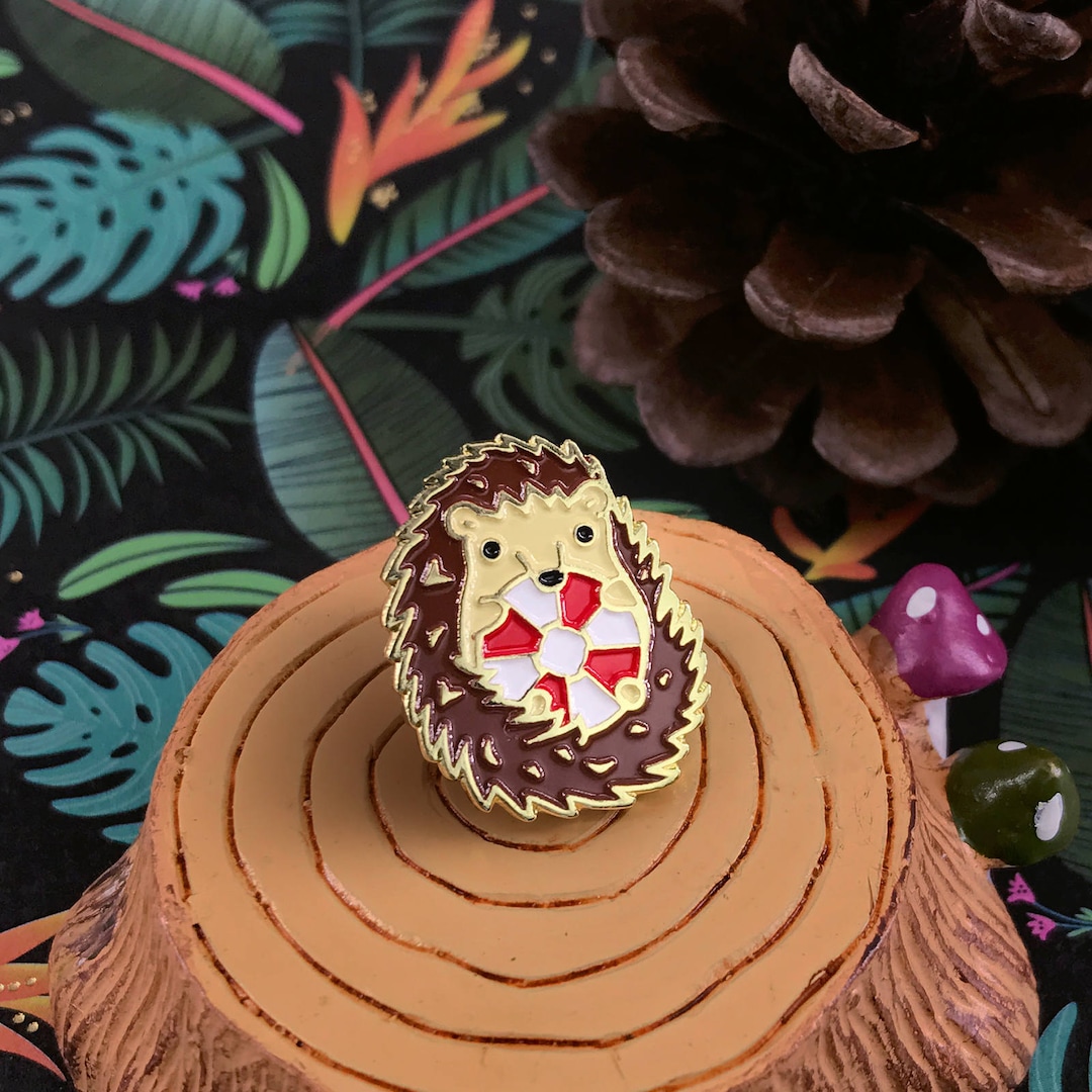 Hedgehog Lifeguard Enamel Pin - A Woodland Hedgehog That Loves ...