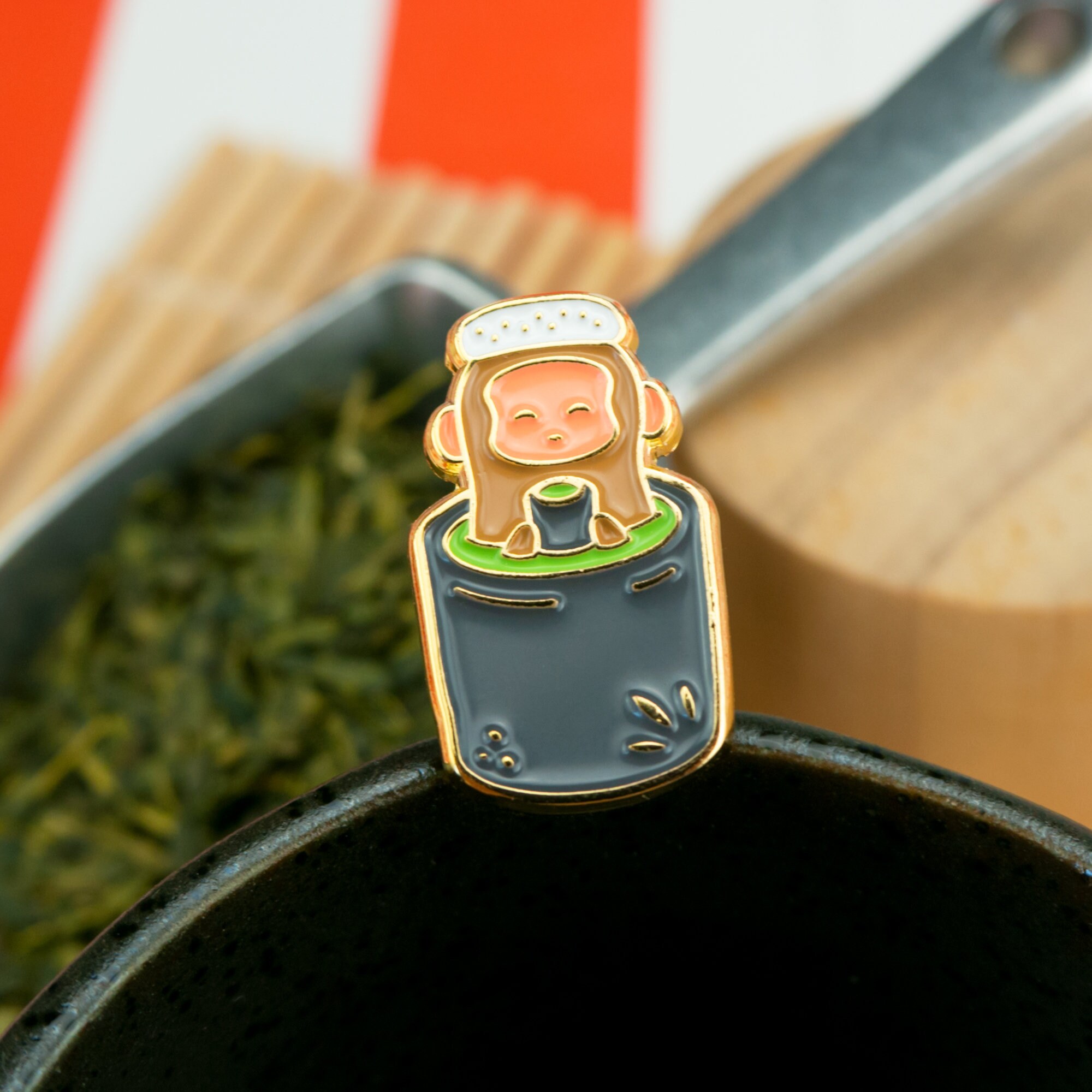 Matcha Monkey Enamel Pin Relax and Sip Some Matcha - Etsy