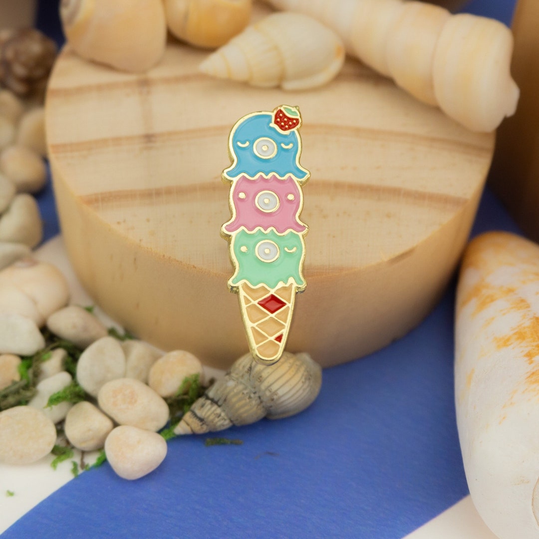 Tako Ice Cream Enamel Pin – Kawaii Octopus Ice Cream Stack - Etsy