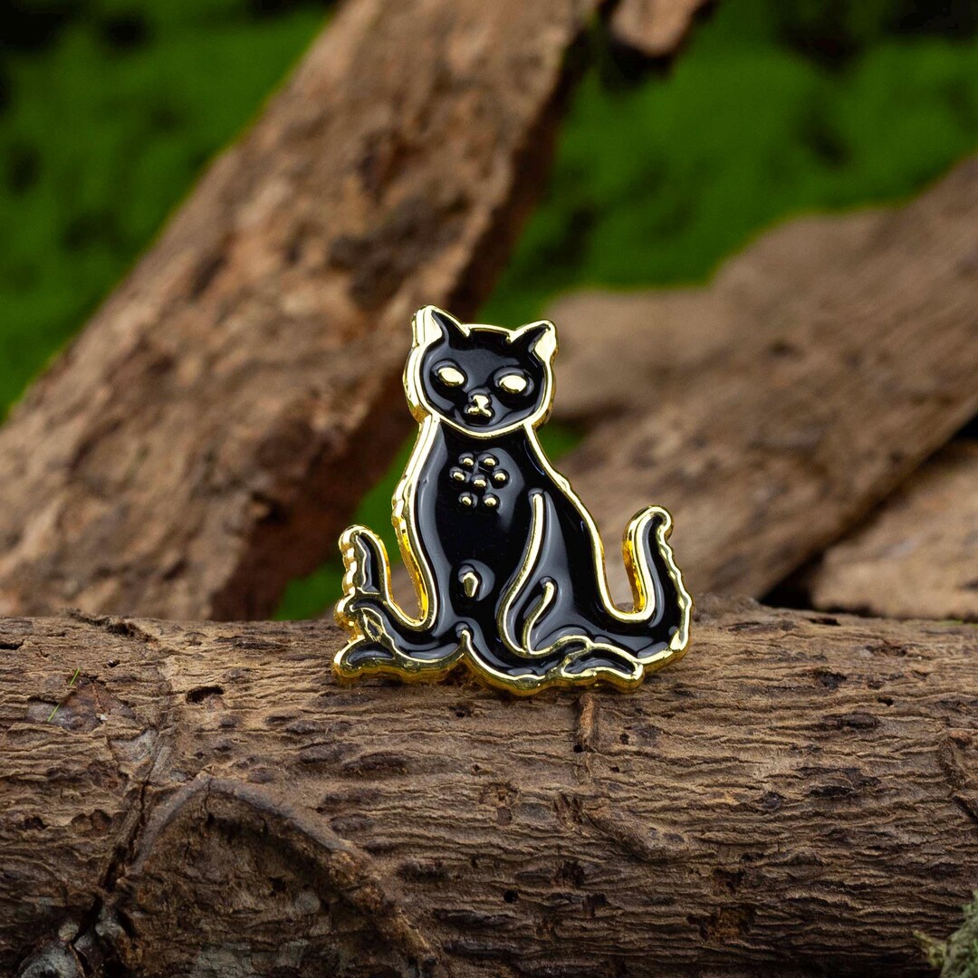 Cathulhu Enamel Pin: Gold Cthulhu Cat Mythos Badge, Tiny Filler Pin ...