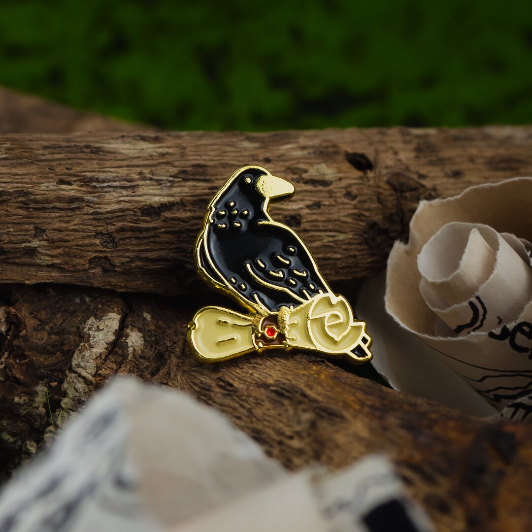Mystical Messenger Crow Enamel Pin – Winged Messenger | Fantasy ...
