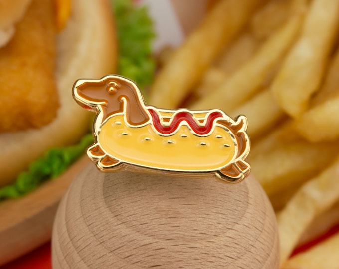 HOTDOG Enamel Pin Badge Sausage Badge Pin Badge Soft Enamel Pin Food ...