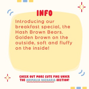 Hash Brown Bear Enamel Pin Bear-y Tasty Hashbrown Fast Food Collection ...