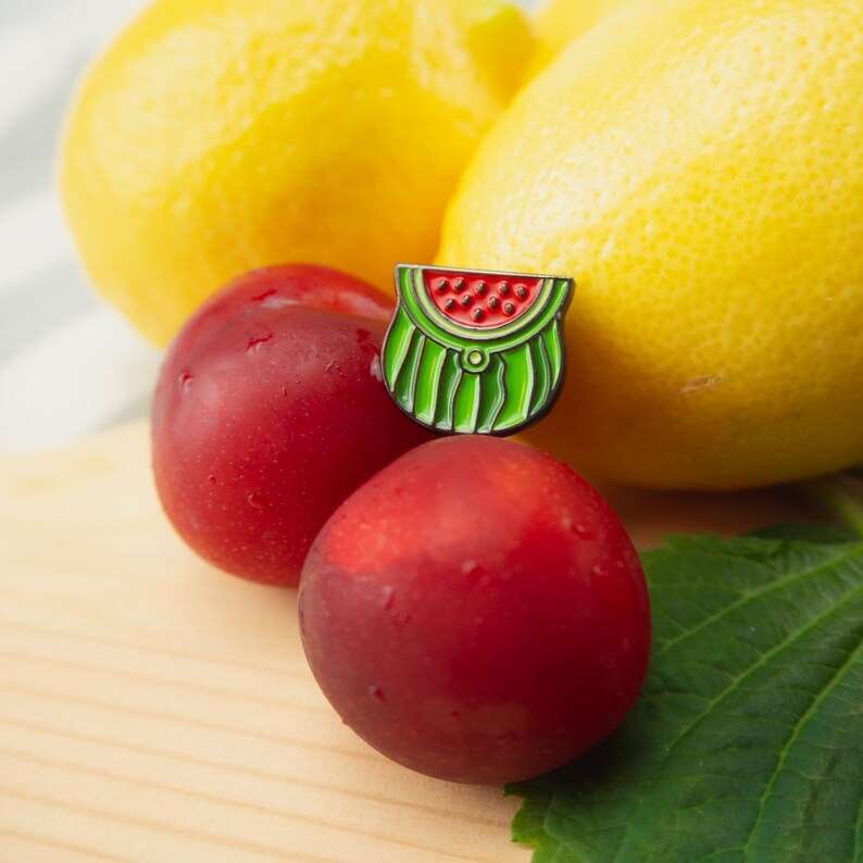 Watermelon Pouch Enamel Pin - Etsy Singapore