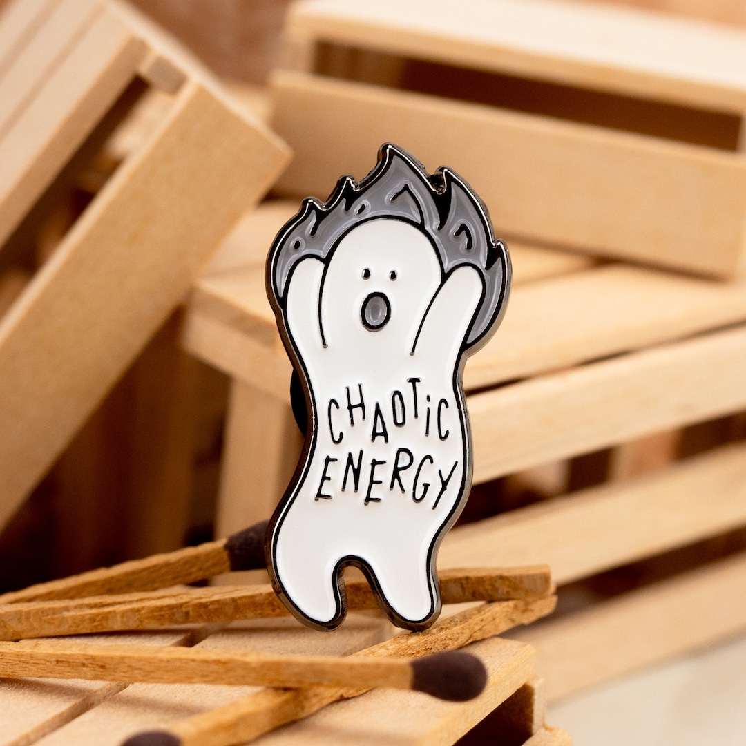 Chaotic Energy Enamel Pin — Feelings and Moods | Maniac Pin | Burn ...
