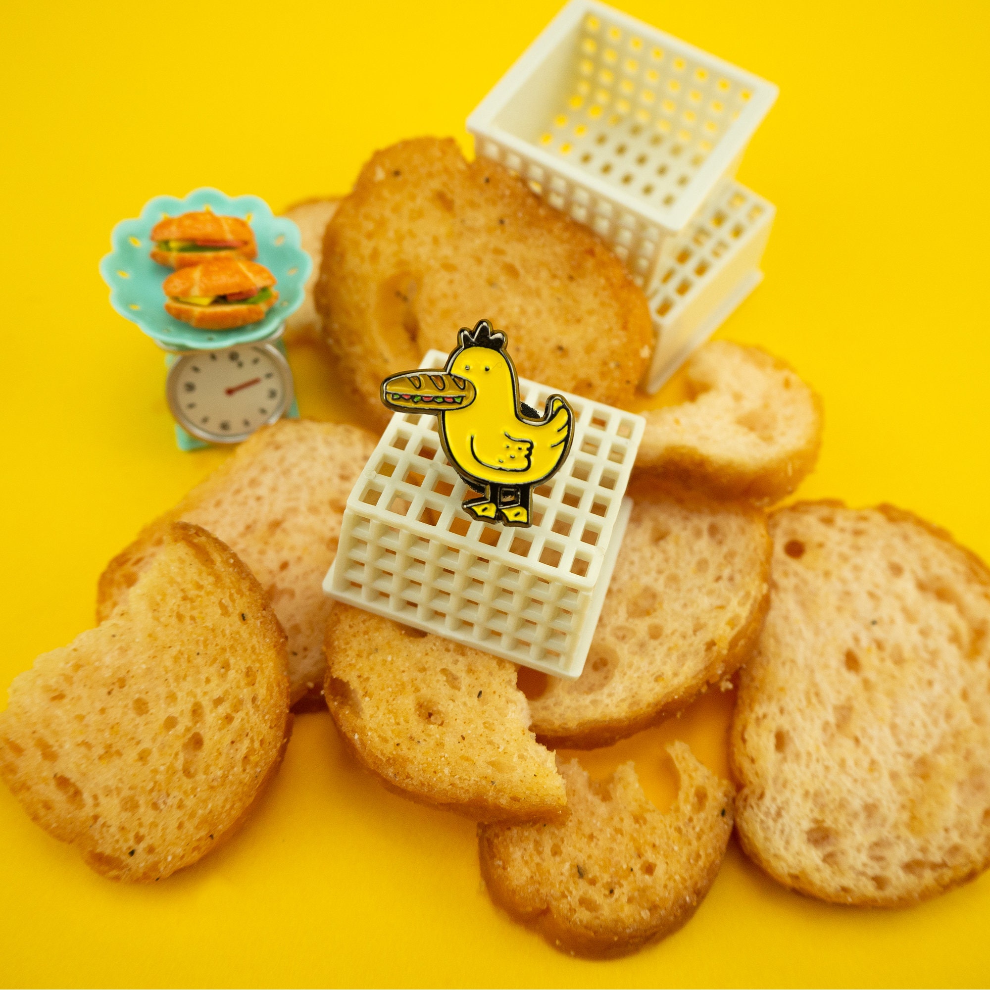 Baguette Sandwich Duck Enamel Pin Duck Deli Fast Food - Etsy