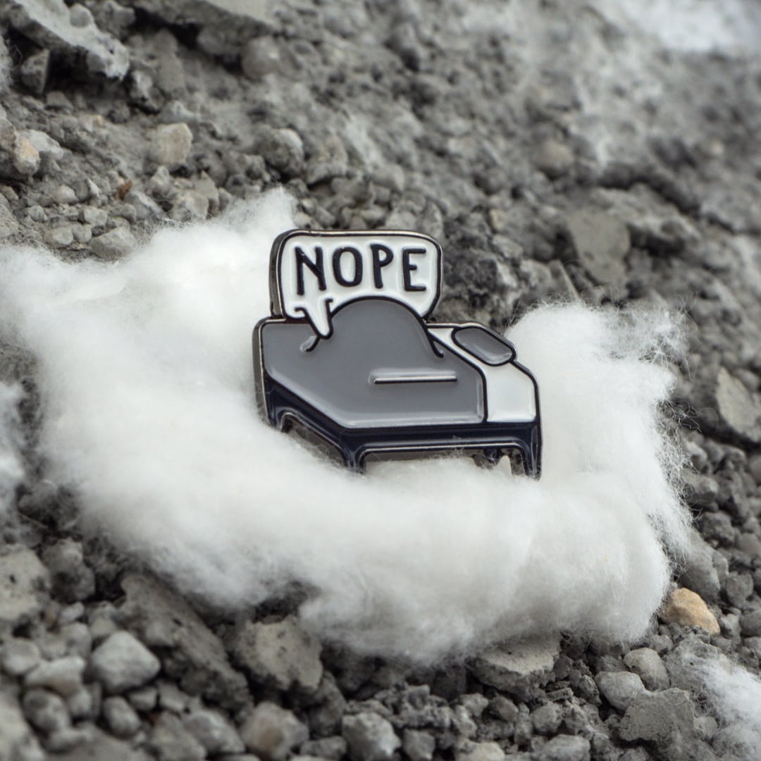 Nope Bed Enamel Pin: Introvert Social Anxiety Pin - Etsy