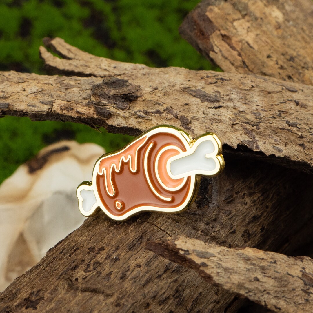 Meat Enamel Pin — Gamer Food | Fuel up Your Adventure With Food ...