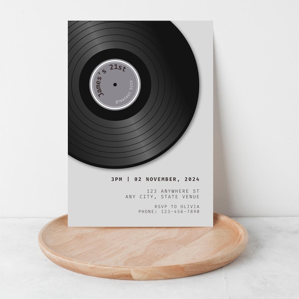 Record Invitation - Etsy