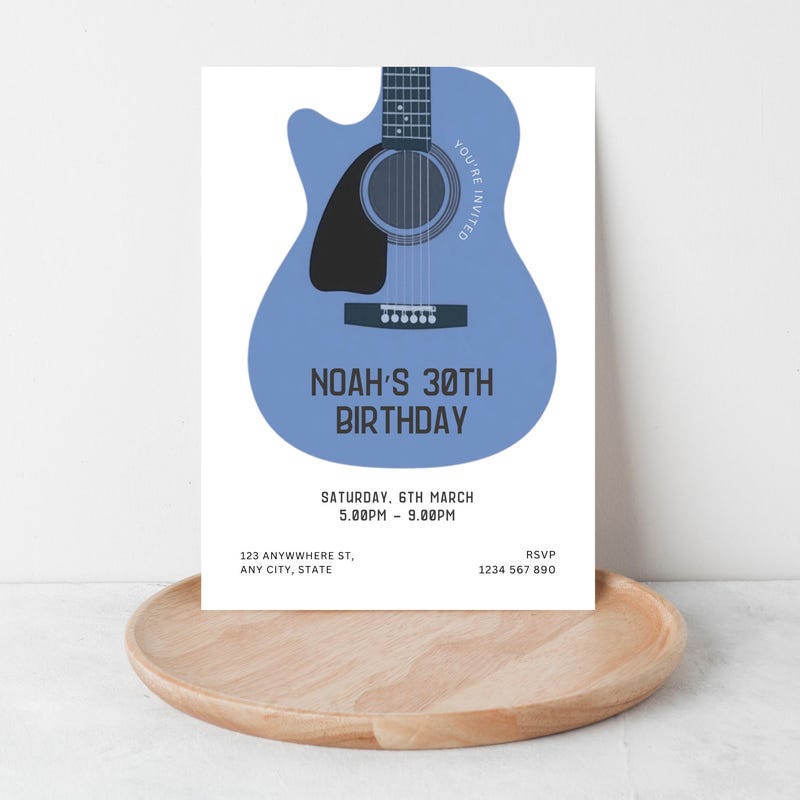 Guitar Invitations - Etsy
