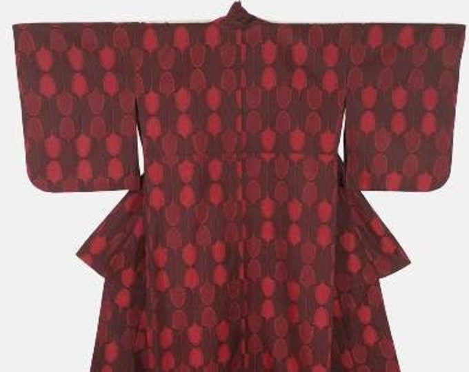 Japanese Kimono Robe Red Abstract Kimono Dress | Floral Kimono | Kimono ...