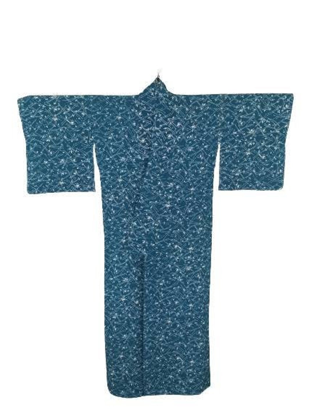 Japanese Kimono Robe Blue Floral Kimono Dress | Floral Kimono | Kimono ...