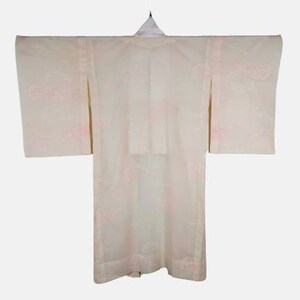 Japanese Women's Traditional Juban Orange Abstract Nagajuban Inner ...