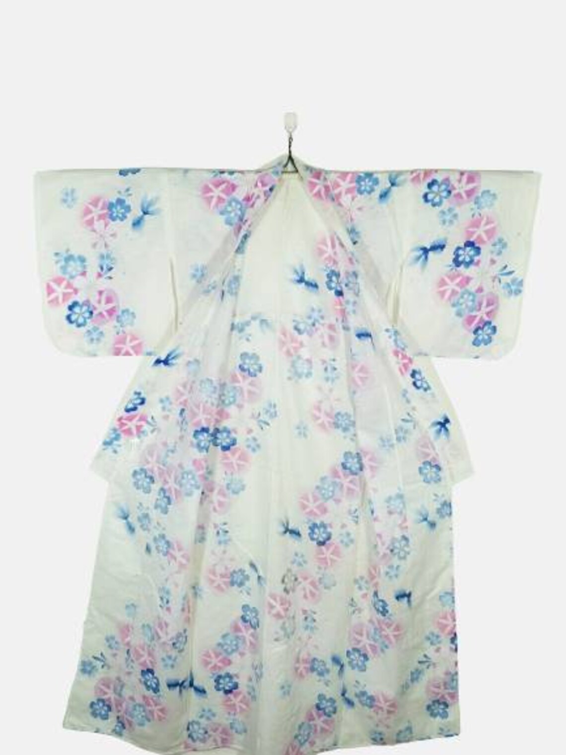 Japanese Kimono Robe White Floral Kimono Dress Floral Kimono | Etsy