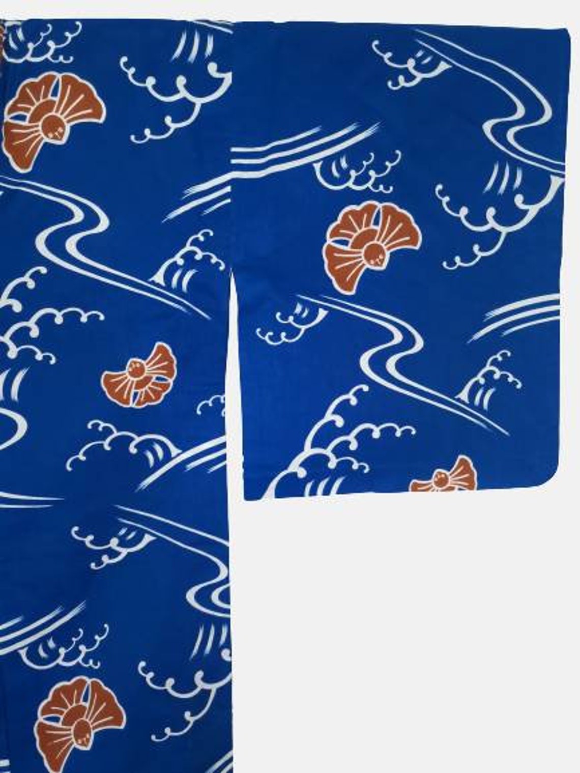 Japanese Kimono Robe Blue Abstract Kimono Dress Floral - Etsy