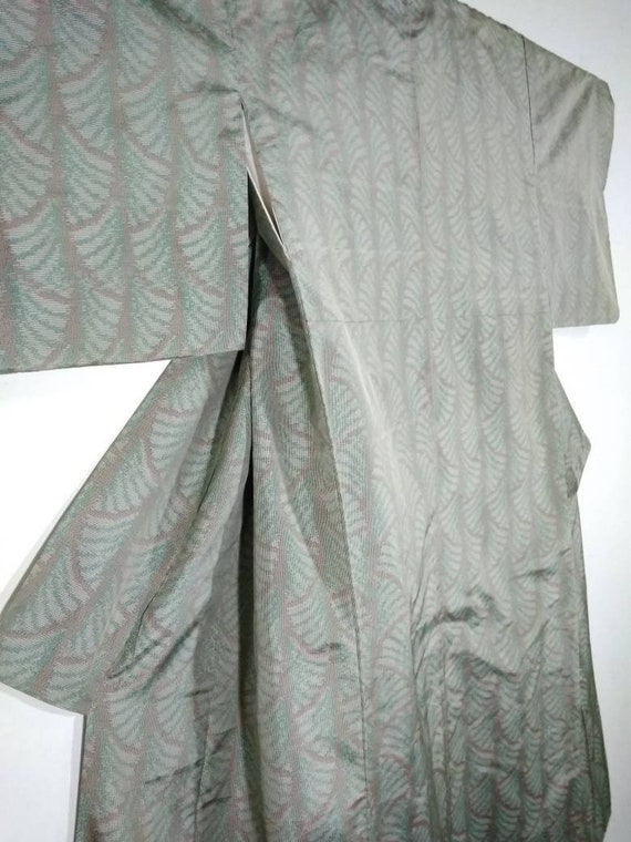 Japanese Kimono Robe Green Abstract Kimono Dress | Fl… - Gem