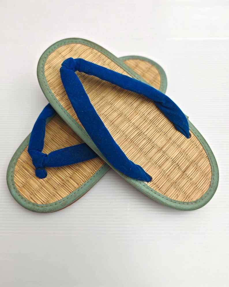 Japanese Traditional Blue Zori Geta Sandal Slipper Geta Shoes Geisha ...
