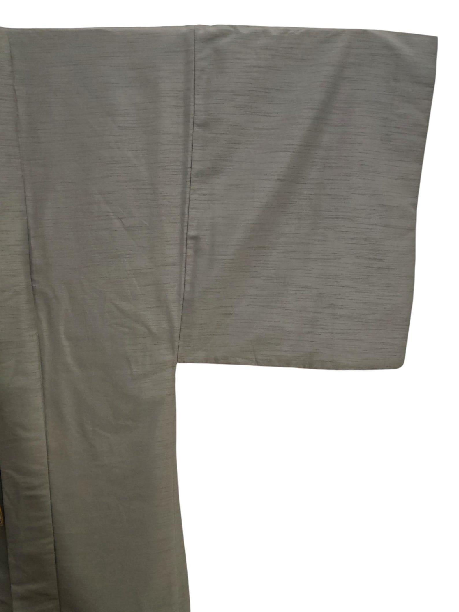 Japanese Grey Kimono Men's Jacket Haori | Floral Kimono Haori | Kimono ...