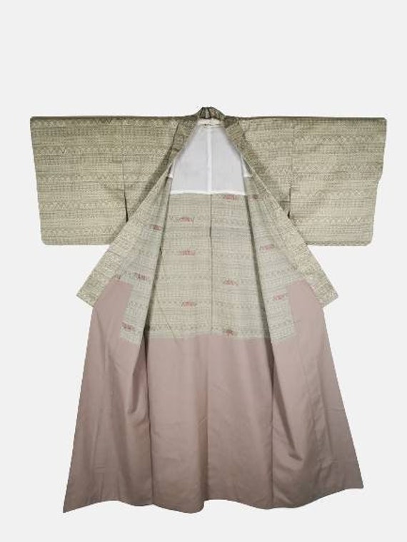 Japanese Kimono Robe Green Abstract Kimono Dress | Fl… - Gem