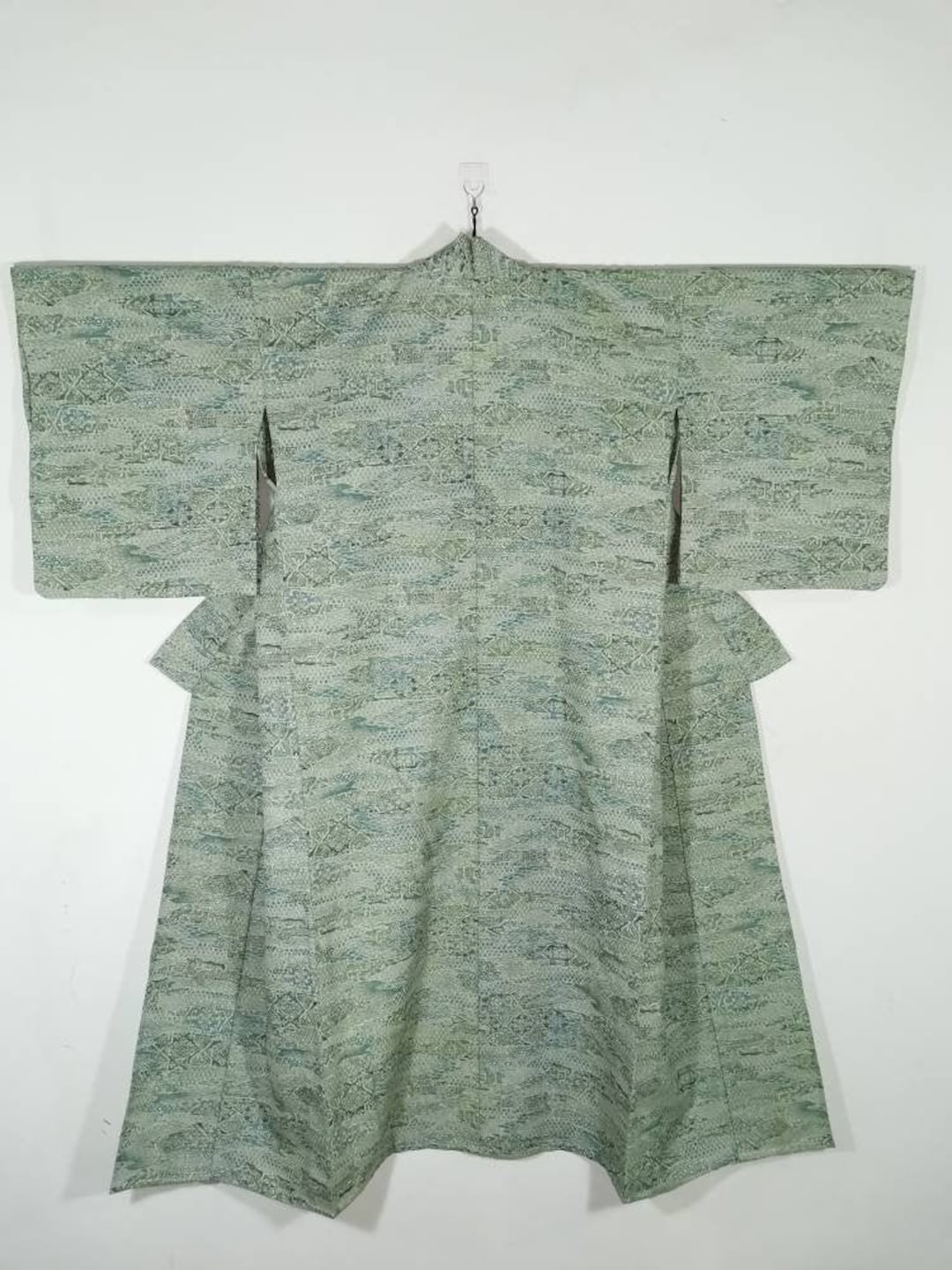 Japanese Kimono Robe Green Abstract Kimono Dress | Floral Kimono ...