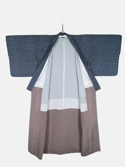 Japanese Kimono Robe Blue Abstract Kimono Dress Floral - Etsy