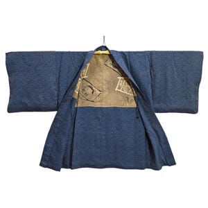 Japanese Blue Haori Abstract Kimono Jacket | Floral Kimono Haori ...