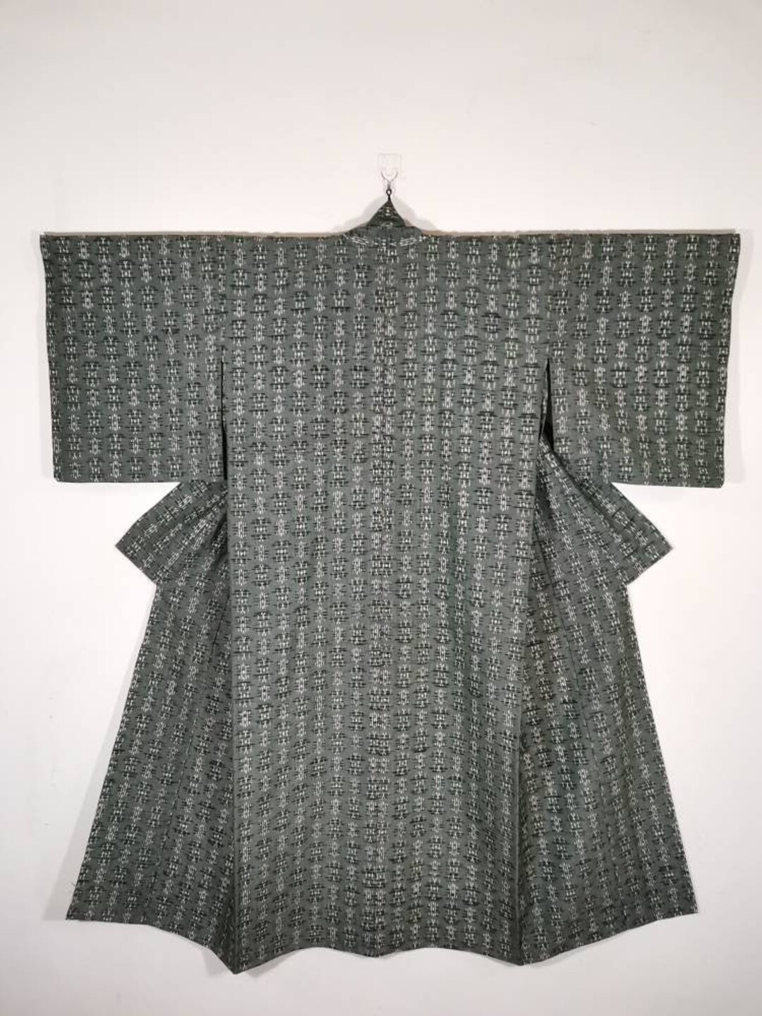 Japanese Kimono Robe Green Abstract Vintage Kimono Dress Floral Kimono ...