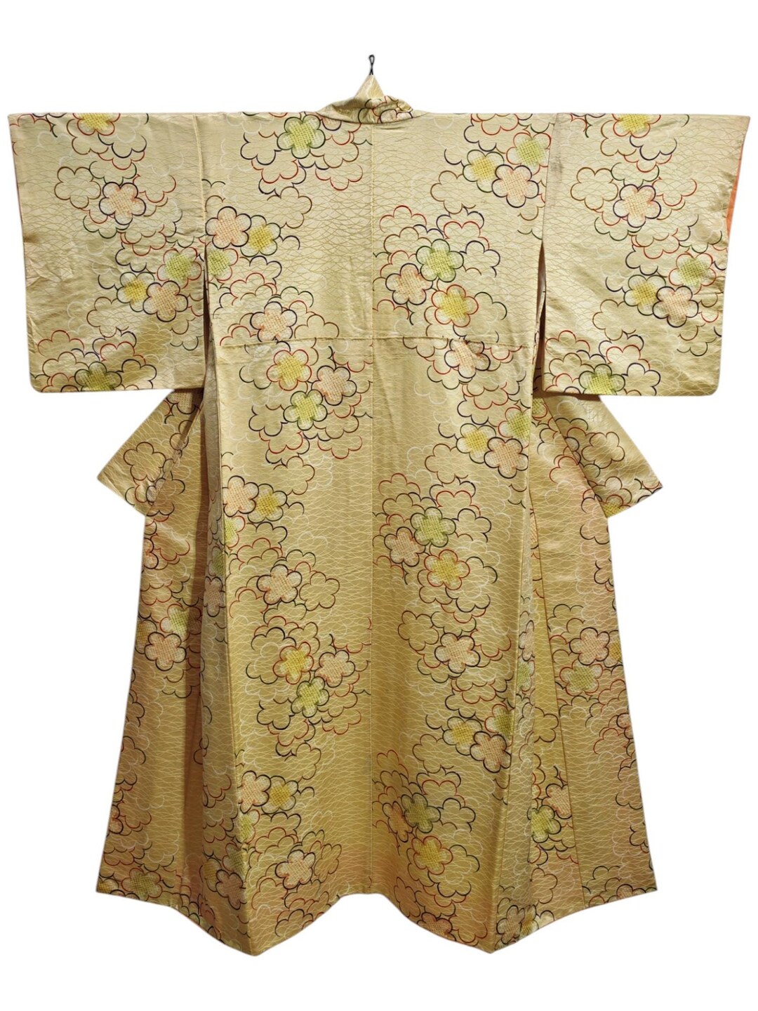 Japanese Kimono Robe Yellow Floral Kimono Dress | Floral Kimono ...