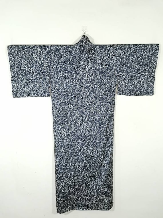Japanese Kimono Robe Blue Floral Kimono Dress | Flora… - Gem